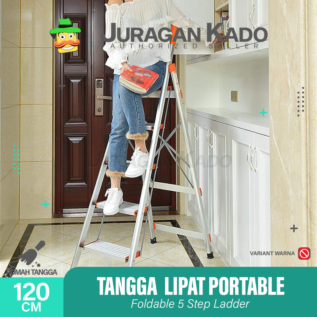 Jual TANGGA 5 STEP TANGGA LIPAT ALUMUNIUM SILVER TANGGA PORTABLE ...