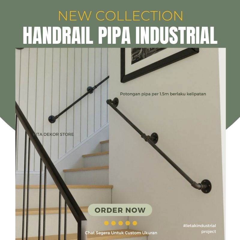 Jual Handrail Pipe Industrial Hydrant Concept / Banister Tangga Besi ...