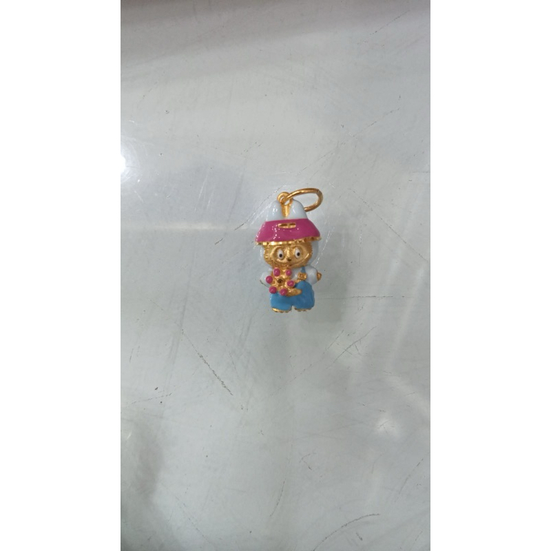 Jual liontin labubu biru pink lucu cute viral emas asli kadar 875 ...