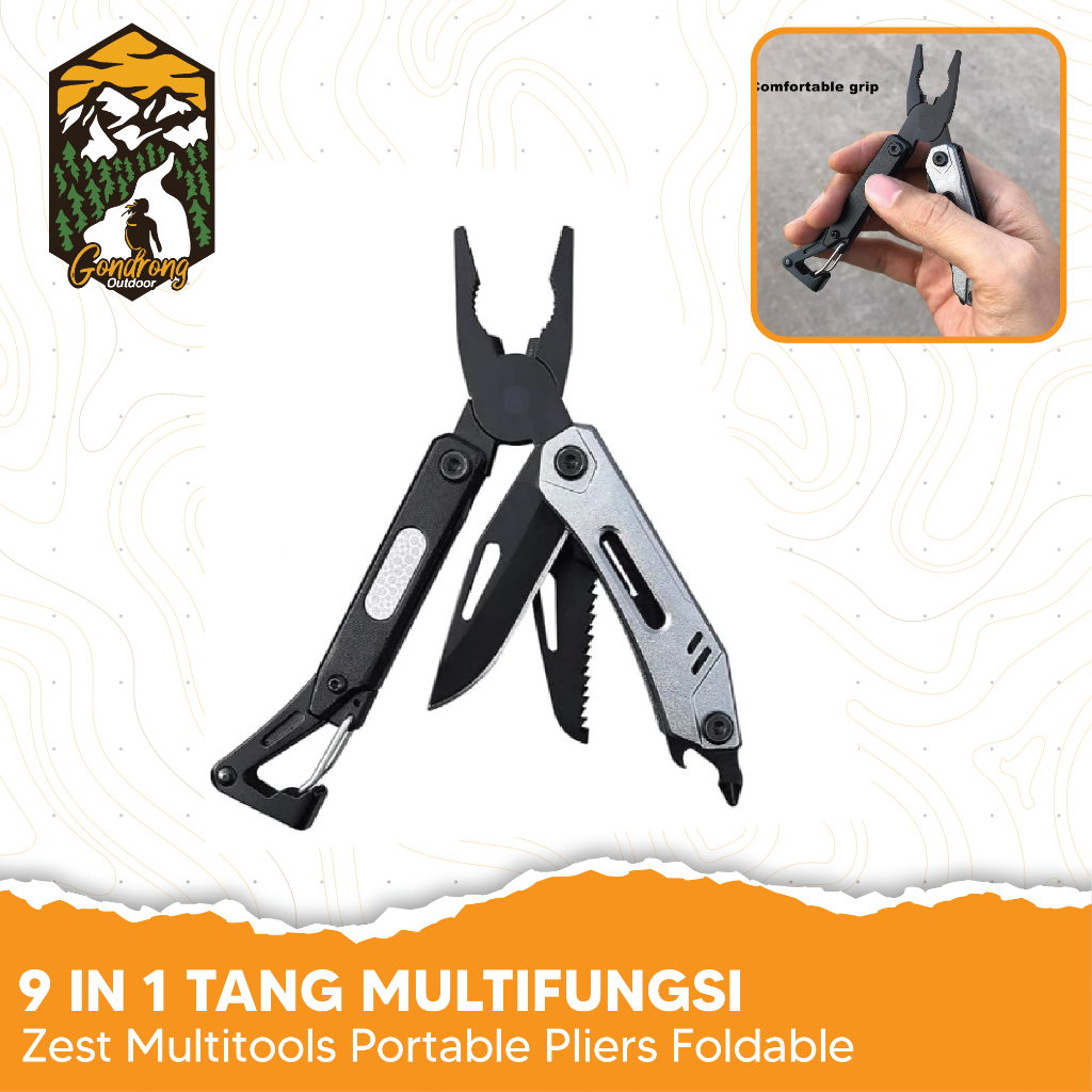 Jual ZEST Tang Multifungsi Obeng Portable Edc Multitools 9 in 1 ...