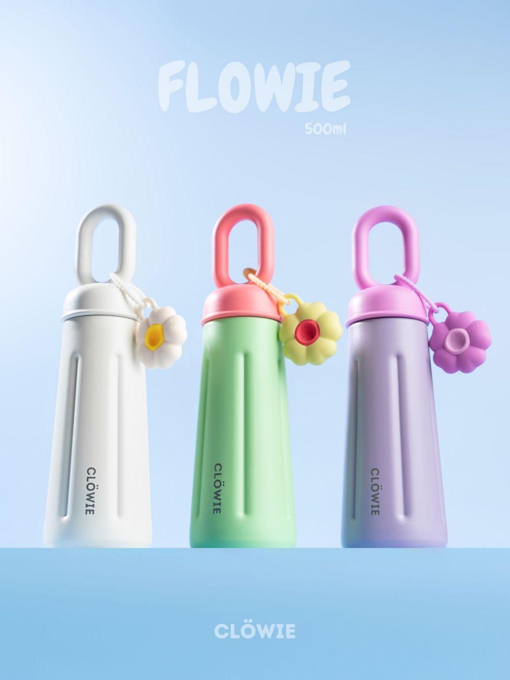 Jual CLÖWIE - FLOWIE Tumbler Stainless Botol Minum Aesthetic 420ml ...
