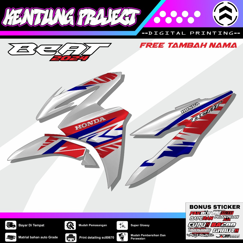 Jual STIKER STRIPING SIMPEL HONDA BEAT 2024 LIVERY | Shopee Indonesia