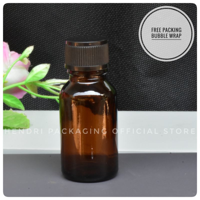 Jual Botol Kaca Amber 15ml Tebal Tutup Ulir Hitam Screw Cap | Shopee Indonesia