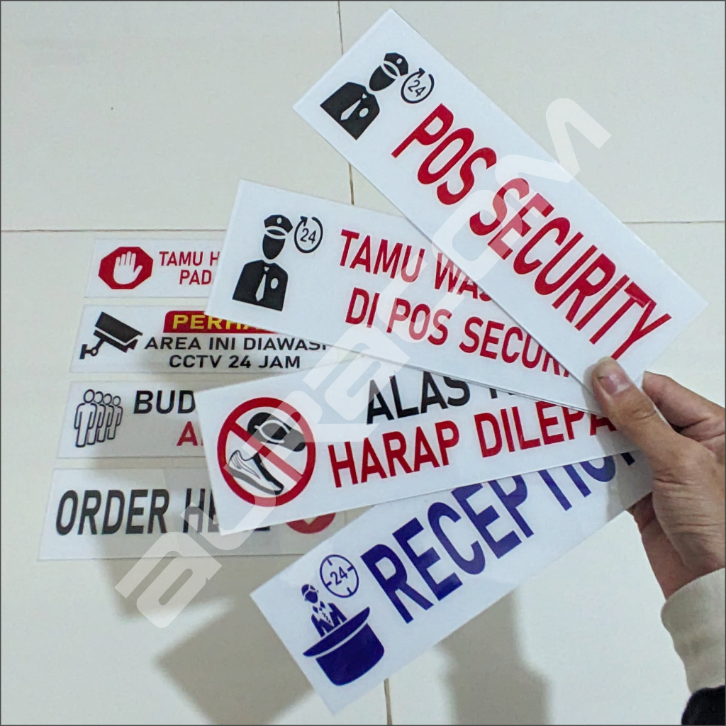 Jual Papan Akrilik Penunjuk Pos Security, CCTV, Budaya Antri | Custom ...