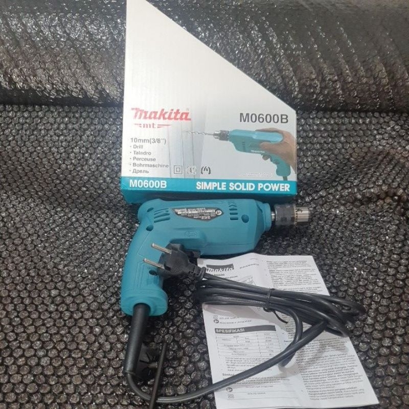 Jual Makita Mesin Bor Tangan 10mm Bolak Balik Besi Kayu M0600B Original Asli | Shopee Indonesia