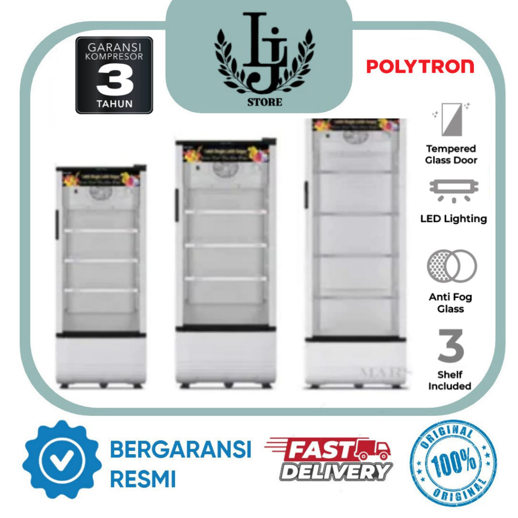 Jual Showcase Cooler Polytron SCN140 / SCN180 / SCN230 Kulkas Lemari ...