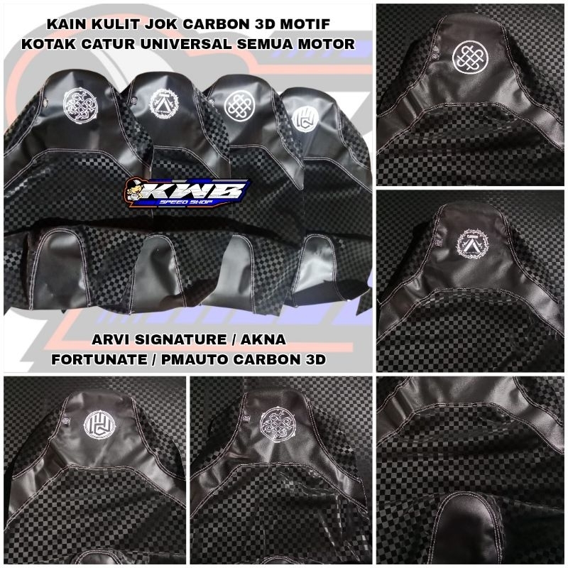 Jual Kain jok kulit jok carbon 3d motif kotak catur kain jok arvi ...