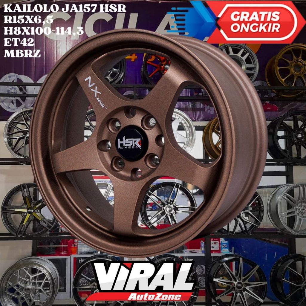 Jual Velg Mobil Ring 15 HSR KAILOLO R15 LEBAR 6,5 LOBANG BAUT 4 ET42 BRONZE | Shopee Indonesia