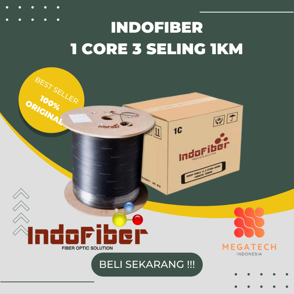 Jual kabel dropcore 1 core 3 seling / FTTH 1 core INDOFIBER | Shopee Indonesia