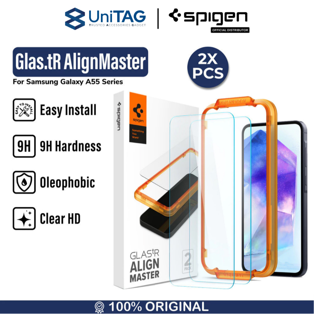 Jual Tempered Glass Samsung Galaxy A55 Spigen GlastR Alignmaster Clear Tray | Shopee Indonesia