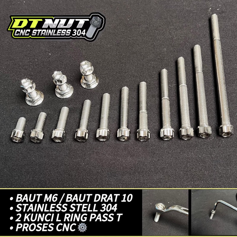 Jual baut 10 stainless baut L m6 2 kunci custom handmade probolt ...