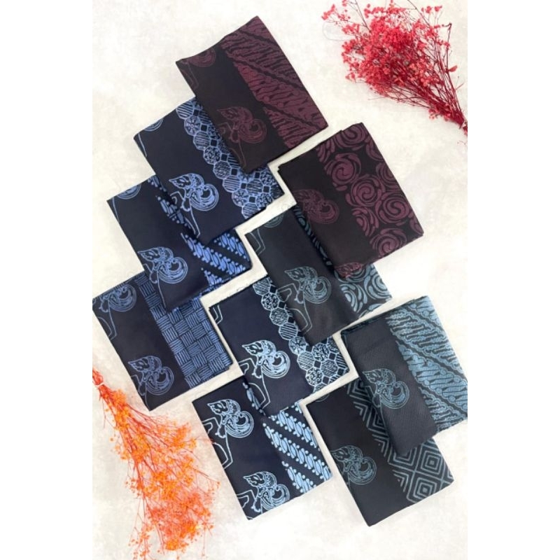 Jual KAIN BATIK DOBBY DOBI CAP MOTIF WAYANG WARNA BIRU TERMURAH KHAS ...