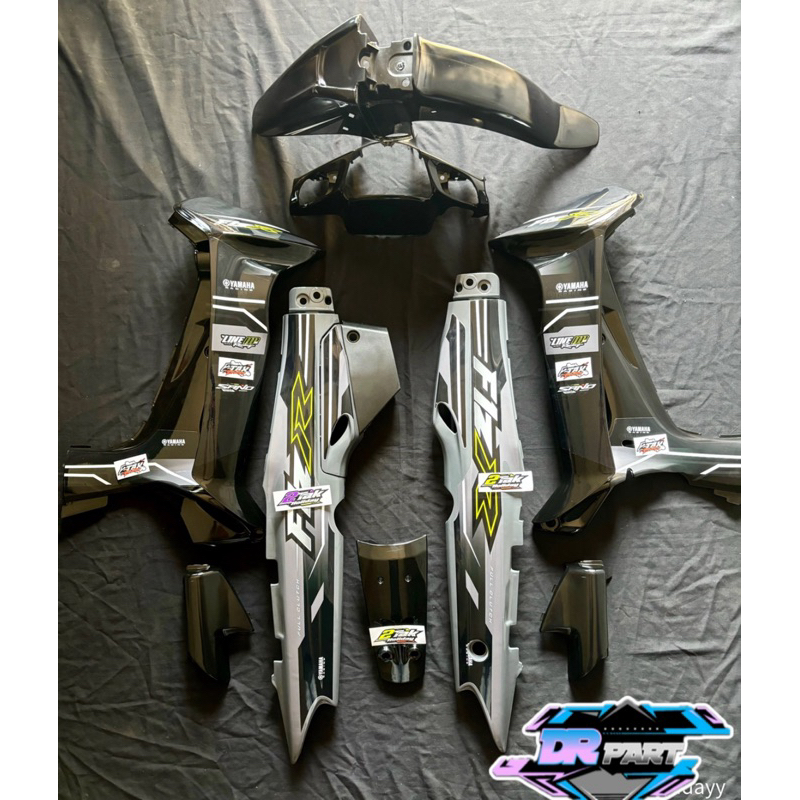 Jual Paket Cover Body halus Fullset yamaha Fizr F1zr Warna Silver Hitam ...