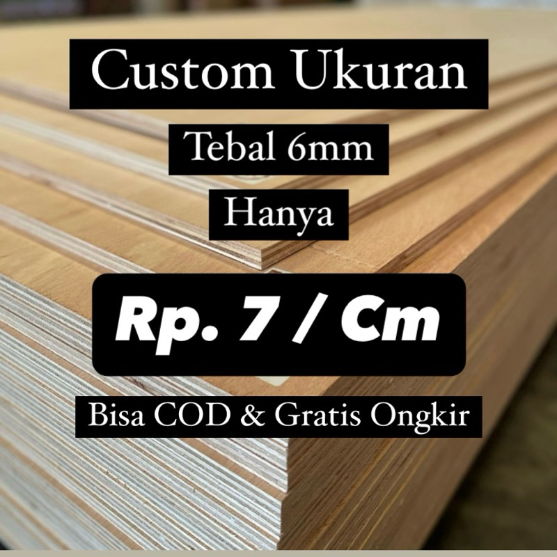Jual 6mm Custom Ukuran Triplek Halus Meranti Plywood Multiplek | Shopee ...