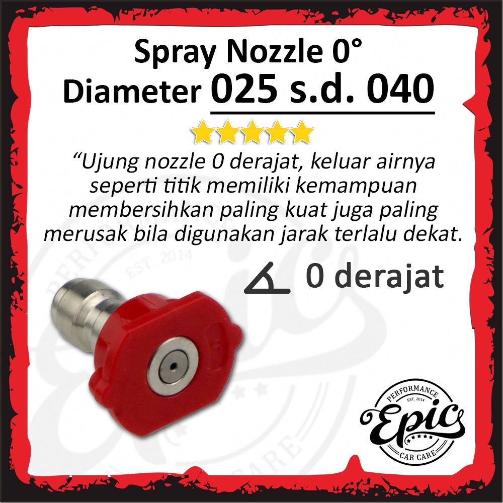 Jual Nozzle Jet Cleaner Merah 0 Derajat Quick Release Jet Cleaner ...