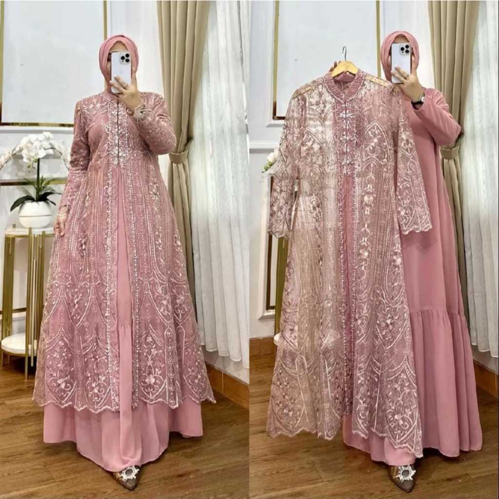 Jual Baju Gamis Brokat Terbaru 2025 Mewah Kekinian Laksmi Dress Maxy Dress Pesta Kondangan ...