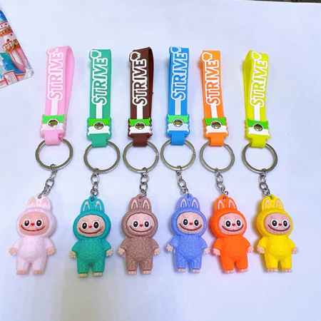 Jual GANTUNGAN KUNCI LABUBU 3D KARET/ Gantungan Kunci Karakter Labubu ...