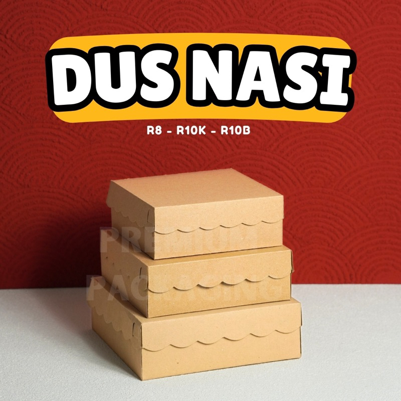 Jual Box Dus Kotak Nasi Catering R8 R10K R10B KRAFT Renda Coklat/ Box ...