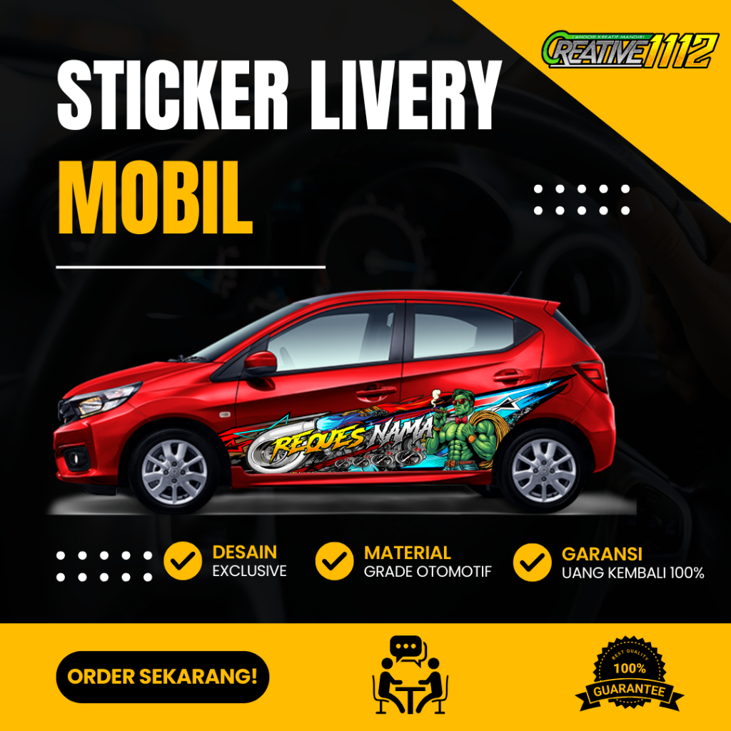 Jual STICKER MOBIL BRIO VARIASI MODIF BRIO LIVERY KEREN TERBARU SETIKER ...