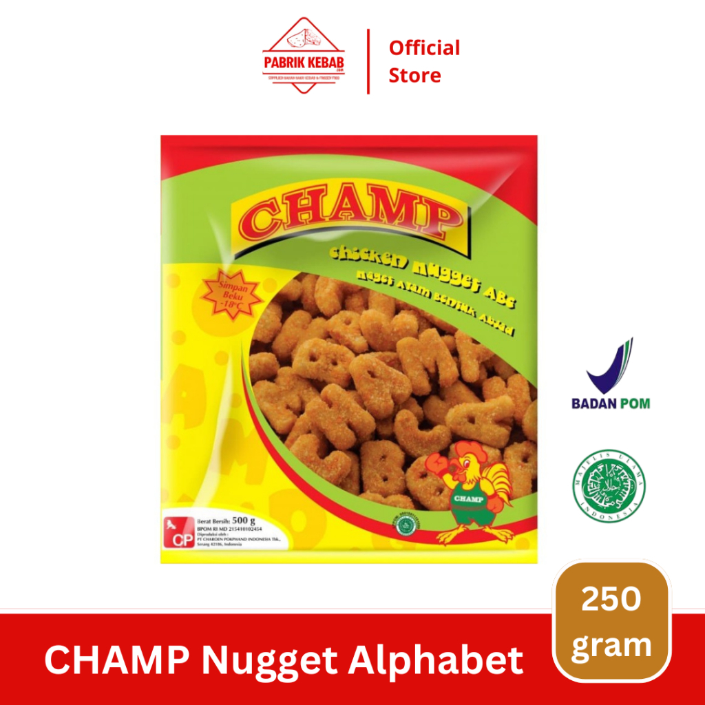 Jual CHAMP Nugget Alphabet 250 Gram - Naget Frozen Food | Shopee Indonesia