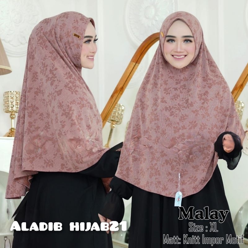 Jual Hijab bergo knit syria malay xL motif terbaru|Khimar bergo knit ...