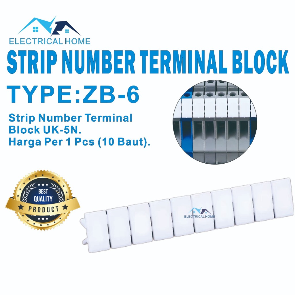 Jual Strip Number Terminal Block UK-5N Type ZB-6 | Shopee Indonesia
