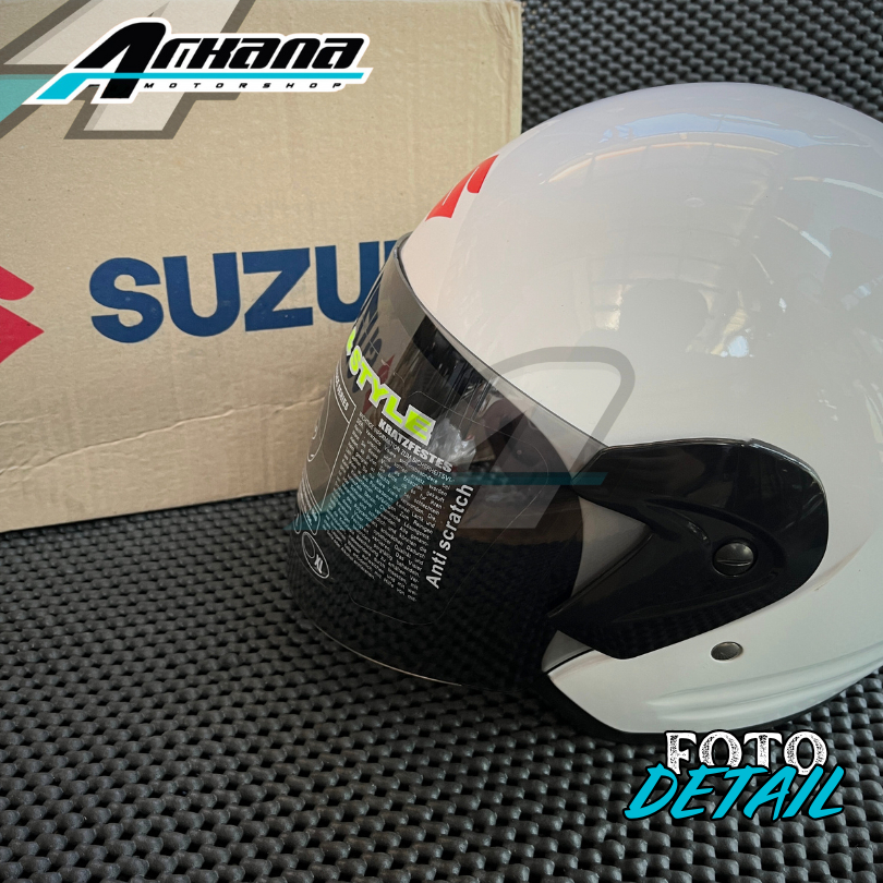 Jual Helm Helmet Half Face Jadul Vintage Putih Original Suzuki Nos ...