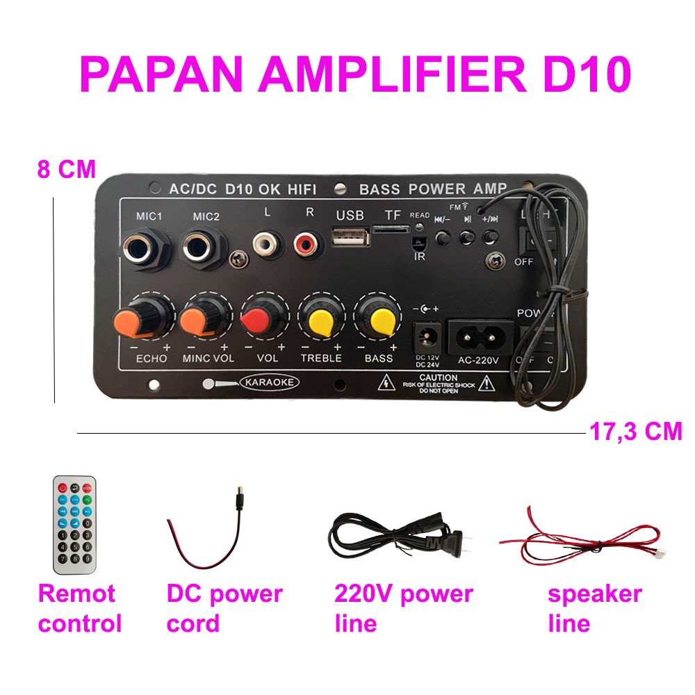 Jual D10 Power Amplifier Board Subwofeer DC 12V dan 24V AC 220V ...