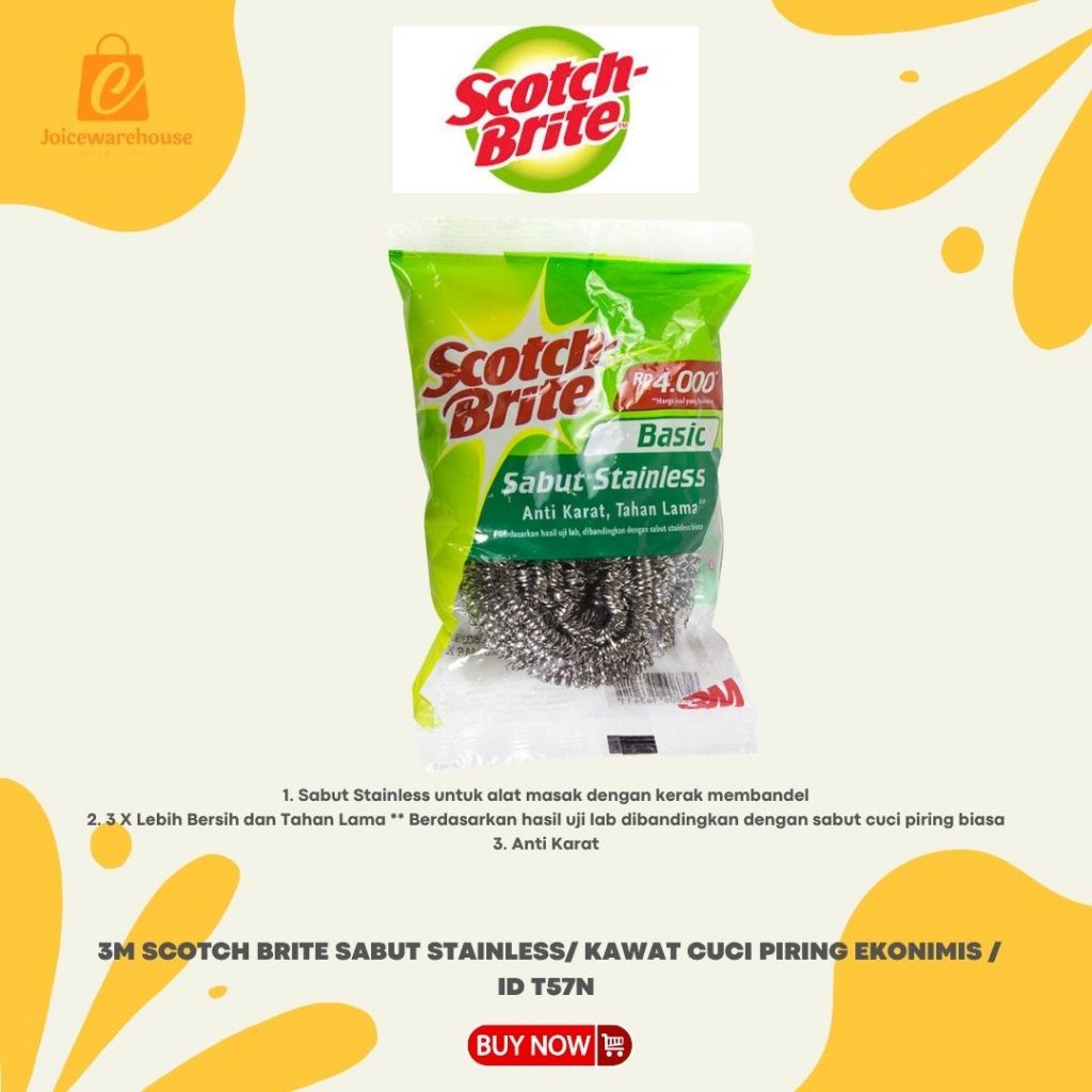 Jual 3M SCOTCH BRITE SABUT STAINLESS/ KAWAT CUCI PIRING EKONIMIS / ID ...