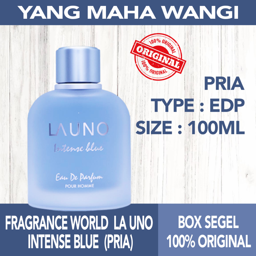 Jual PARFUM ORIGINAL FRAGRANCE WORLD LA UNO INTENSE BLUE POUR HOMME FOR ...