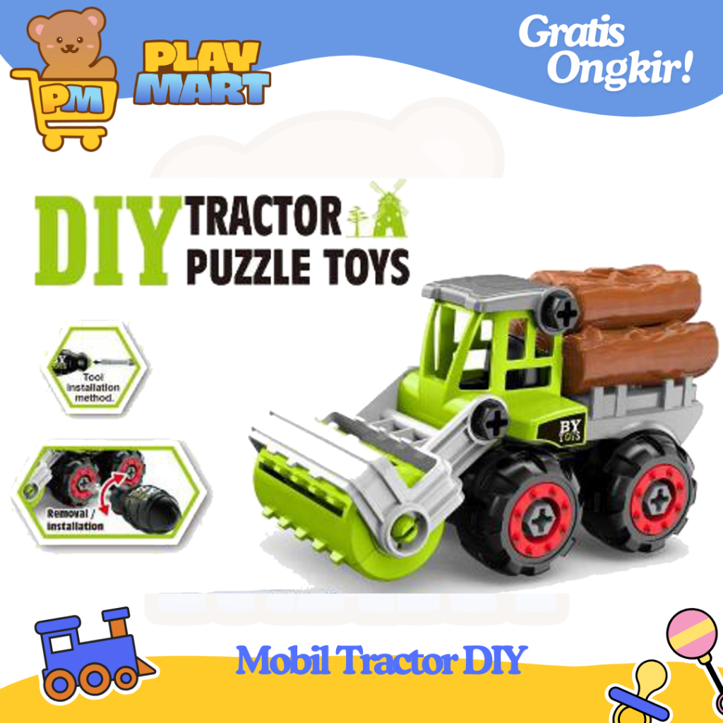 Jual Mainan Anak DIY Mainan Mobil Truck Tractor Mainan Anak Bongkar ...