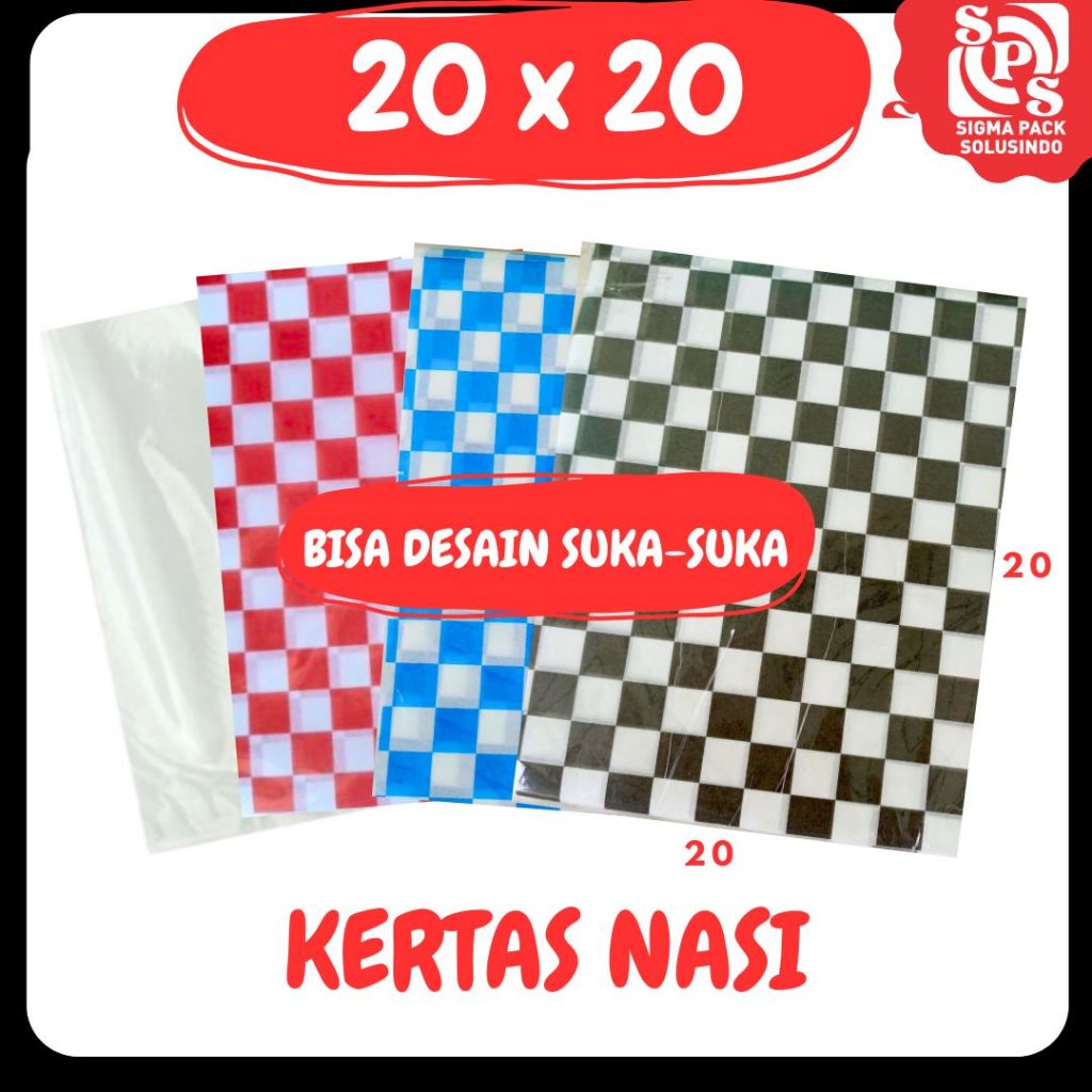 Jual Kertas Bungkus Burger 20x20 isi 500/100 pcs Kertas Nasi food grade ...