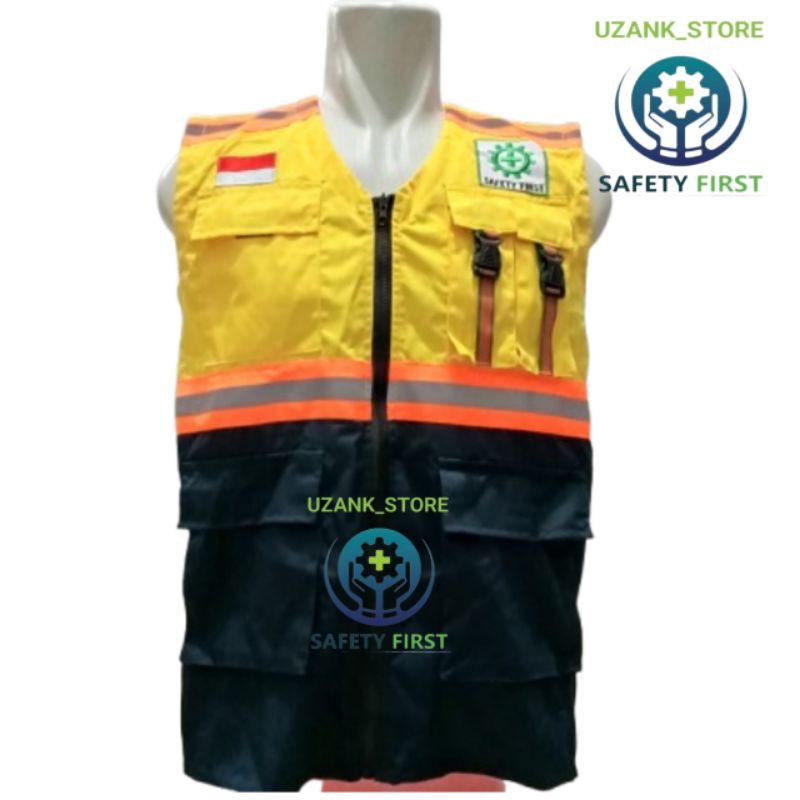 Jual [ FREE LOGO SAFETY & BENDERA ] Rompi Safety, Rompi Safety Proyek ...