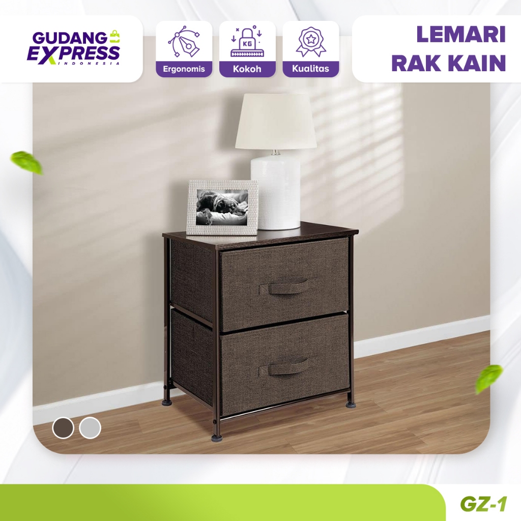 Jual GEI - COD Lemari Kain 2 Laci Dengan Tampilan Elegan Dan Fungsional ...