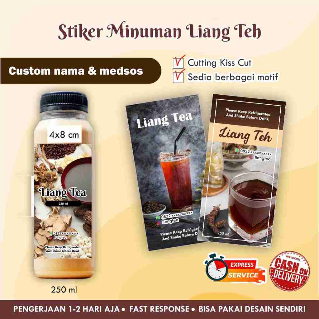 Jual Stiker minuman Liang Teh / Liang Tea cromo / kemasan botol ...