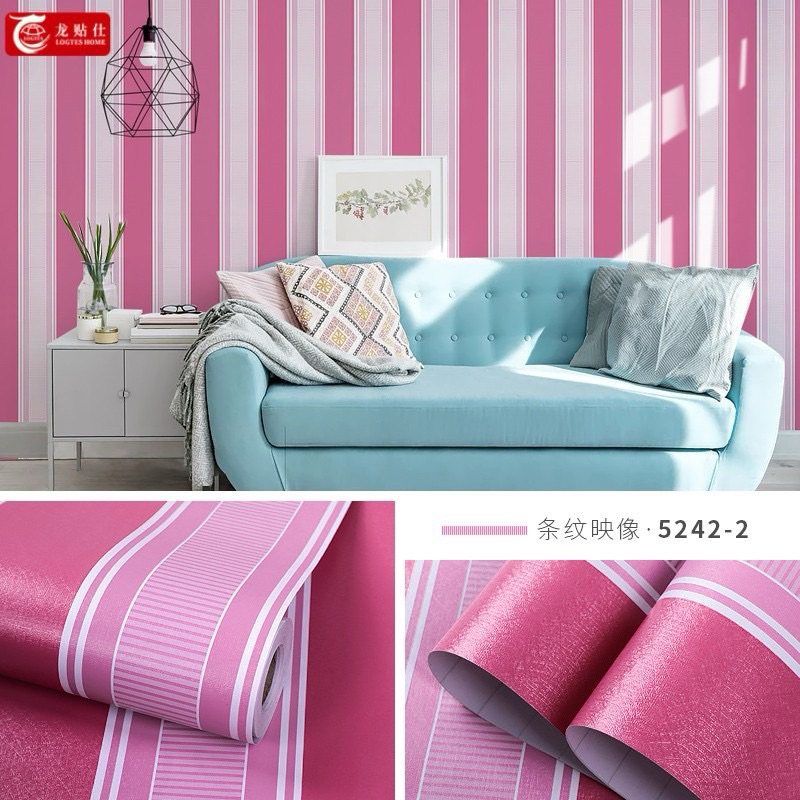 Jual Wallpaper Sticker Dinding Motif Salur Pink Panjang 8 Sampai 9 Meter x Lebar 45 cm | Shopee ...
