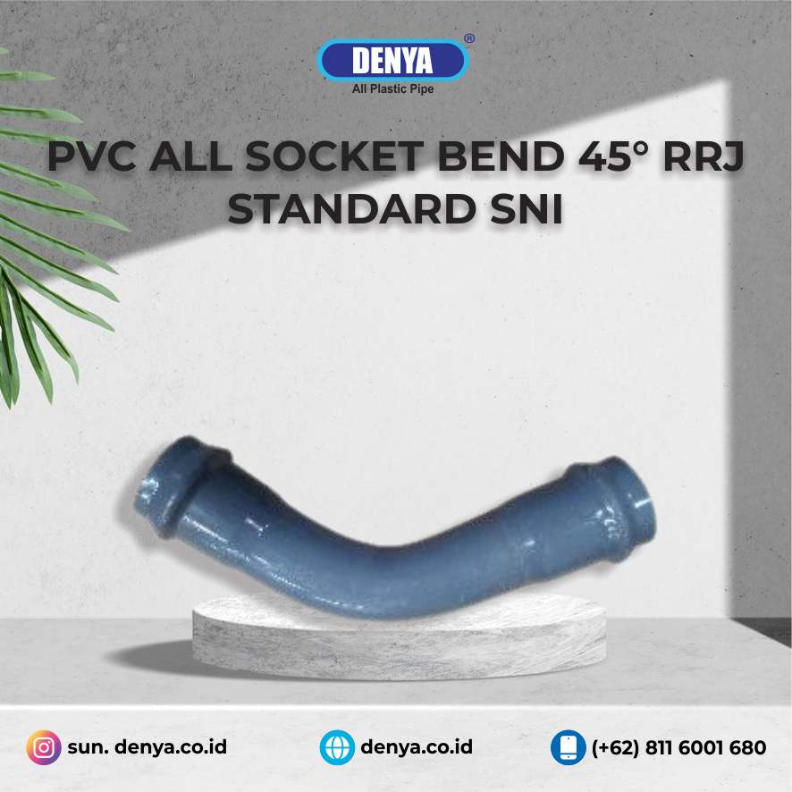 Jual Denya PVC Fitting All Socket Bend 45° Derajat SNI RRJ Ukuran 160mm (6 Inch) | Shopee Indonesia