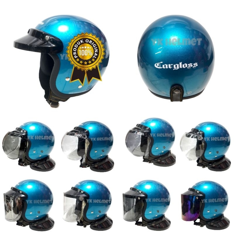 Jual original Helm Cargloss CFM Slide Ice Blue paket helm kaca | Shopee ...