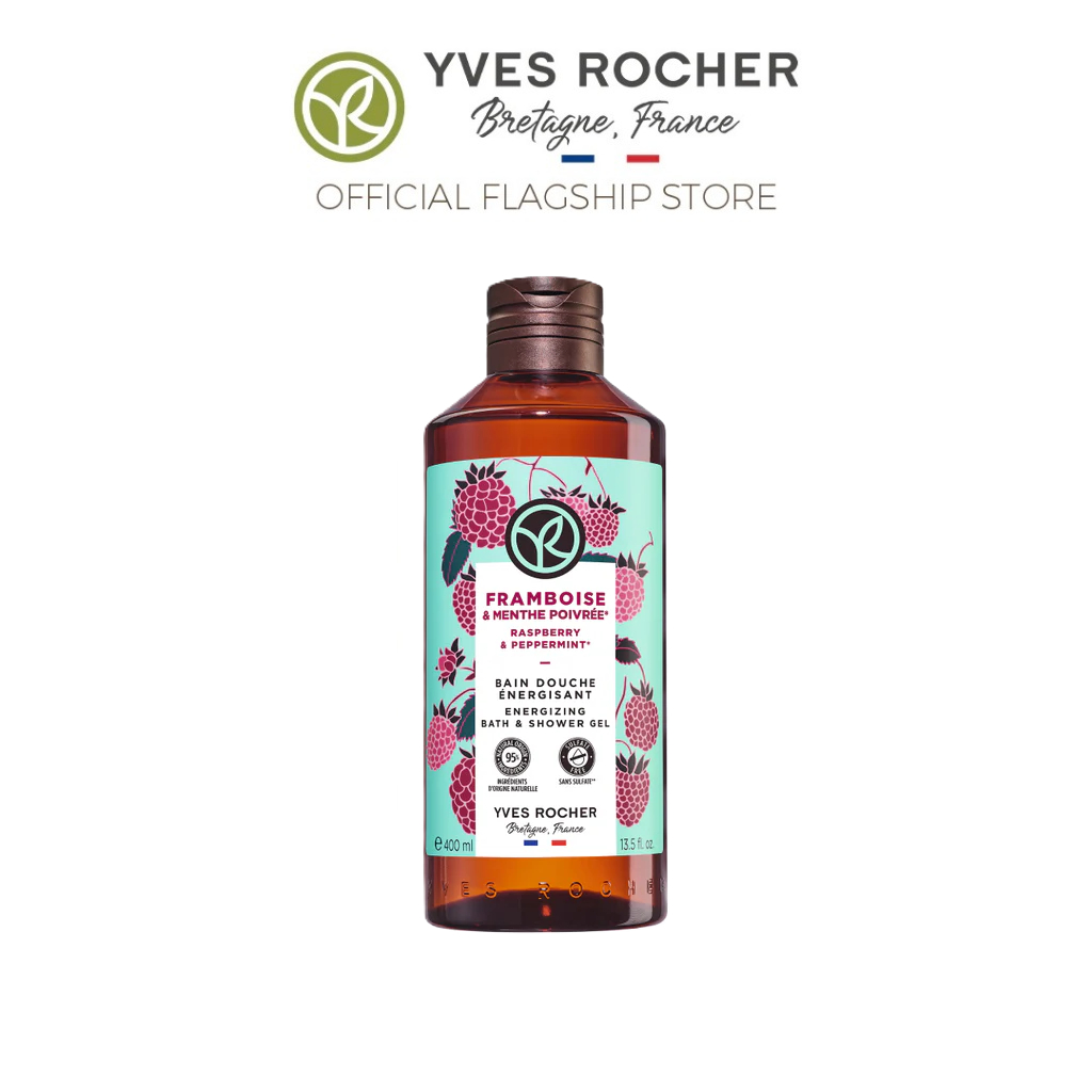 Jual Yves Rocher Raspberry & Peppermint Energizing Bath & Shower Gel ...