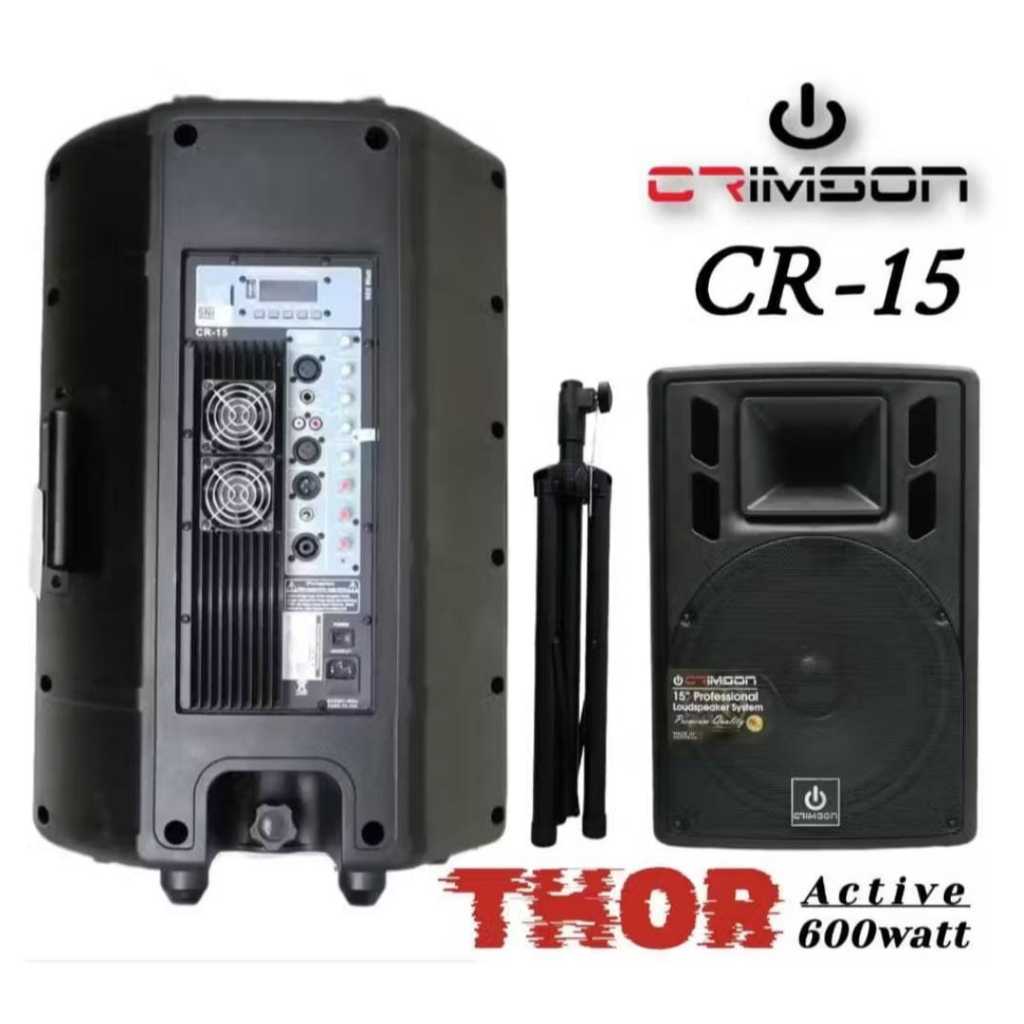Jual SPEAKER AKTIF 15" CRIMSON CR-15 THOR 600WATT + STAND TRIPOD HARGA ...