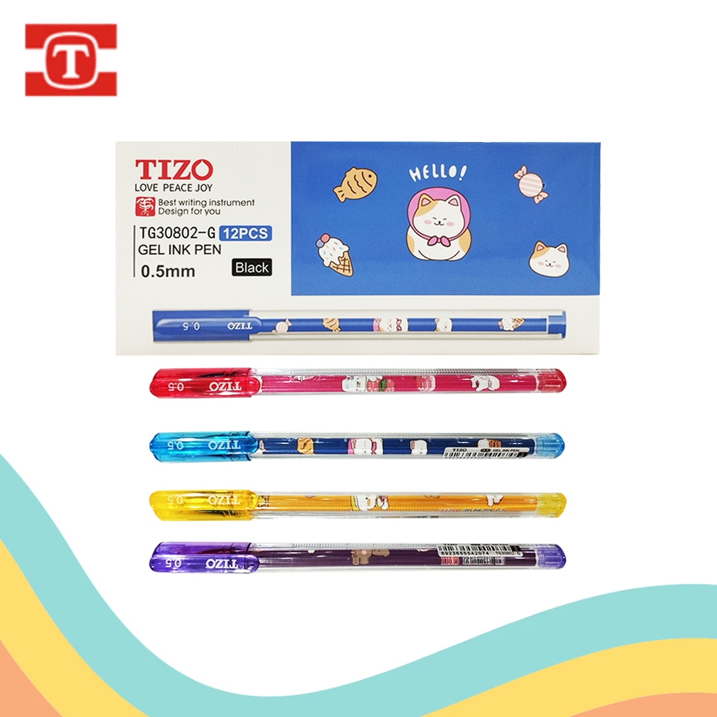 Jual GEL PEN TIZO TG 30802 (12 PCS) | Shopee Indonesia