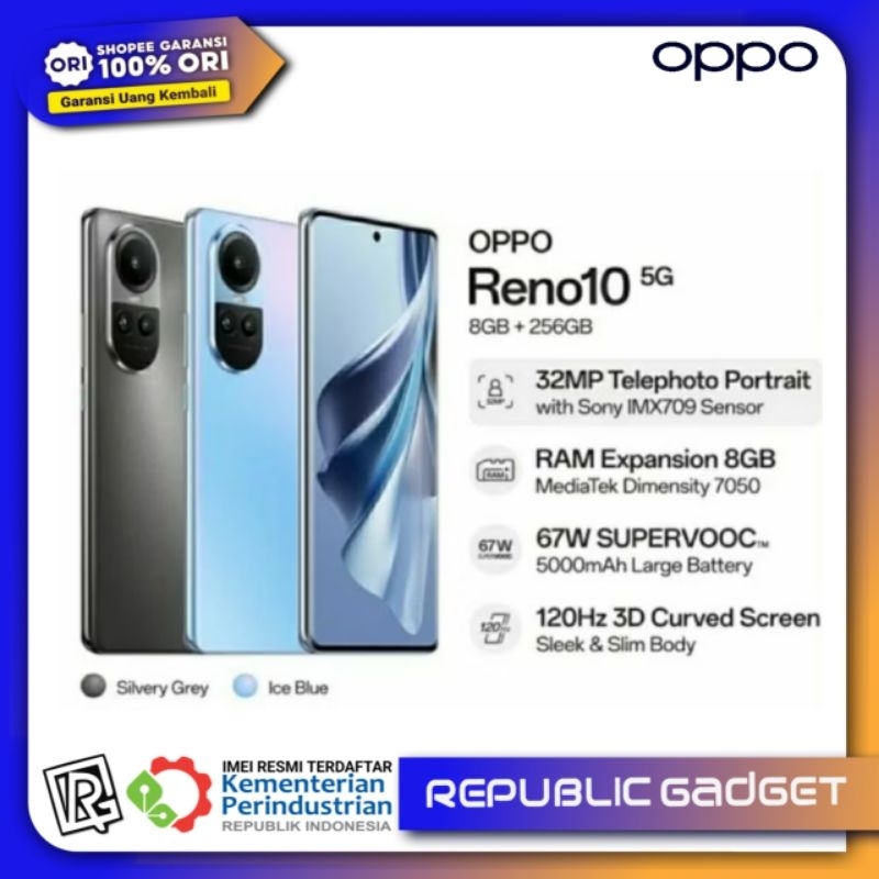 Jual Oppo Reno 10 5G Ram8/256Gb 100%Original Garansi Resmi Oppo ...