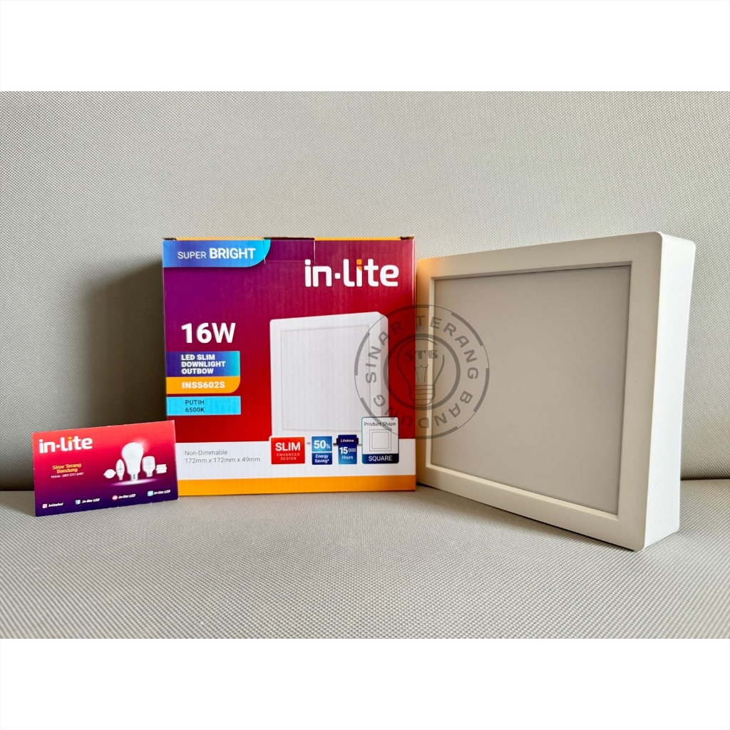 Jual LAMPU LED INLITE SLIM DOWNLIGHT OUTBOW TEMPEL KOTAK 16 WATT 16W ...