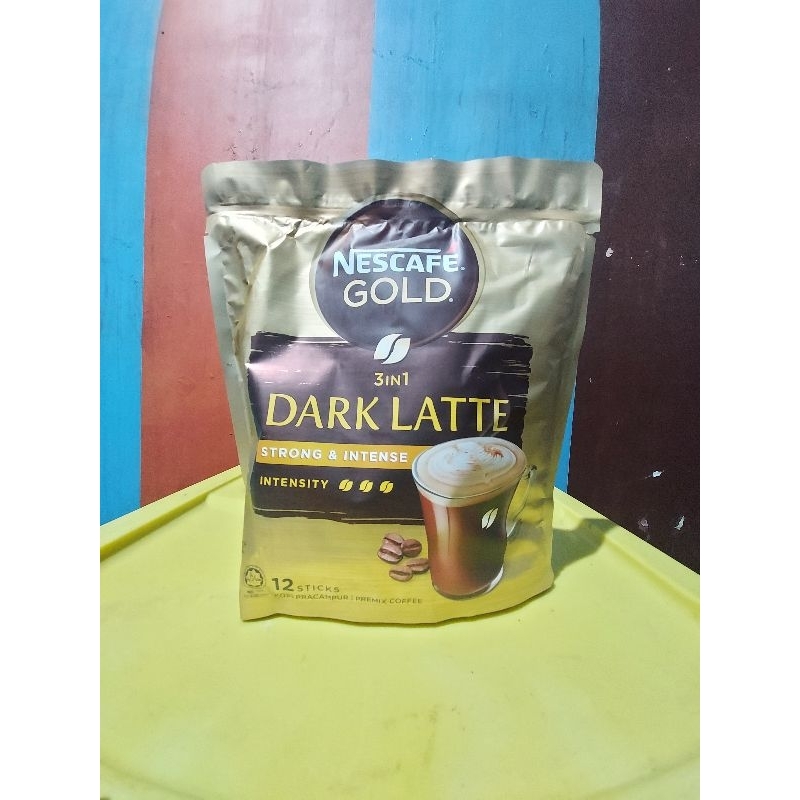 Jual Nescafe Gold Dark Latte 3in1 Strong and Intense (12 Stick) Kopi ...