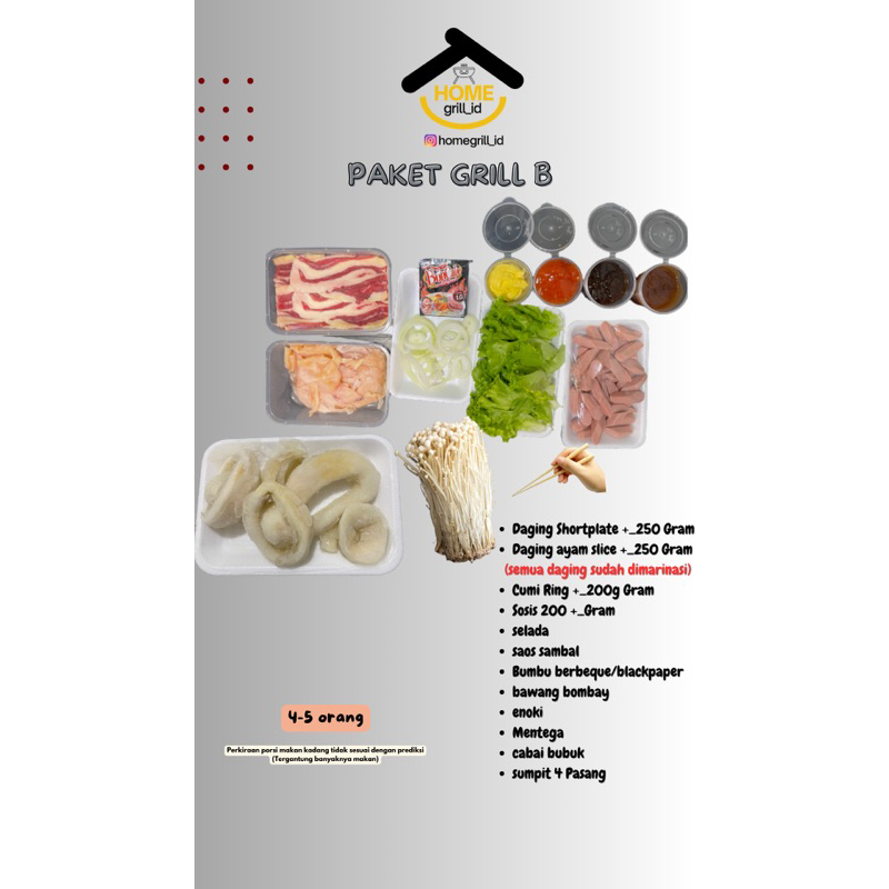 Jual PAKET GRILL B ( KHUSUS GOSEND) / bahan grill / ngegrill | Shopee Indonesia