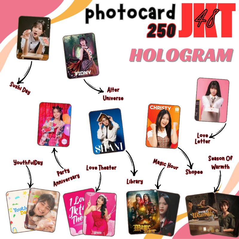 Jual 250 PCS PHOTOCARD JKT48 HOLOGRAM - MIX 1 & 2 SISI - TEMA BARU | Shopee Indonesia