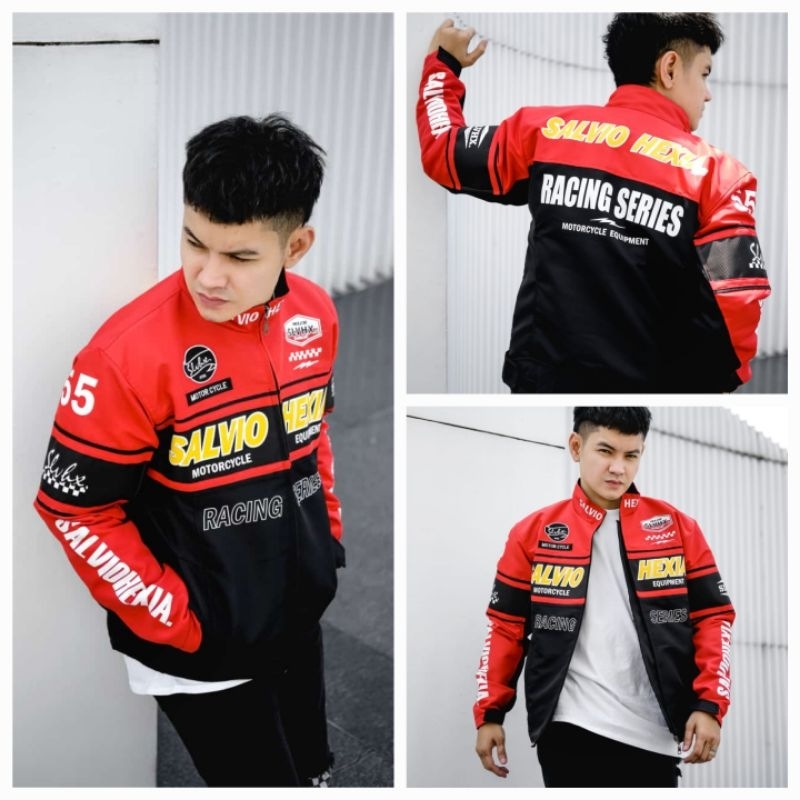 Jual Salvio Hexia Nascar Jacket Racing Art Flag Red Black | Shopee ...
