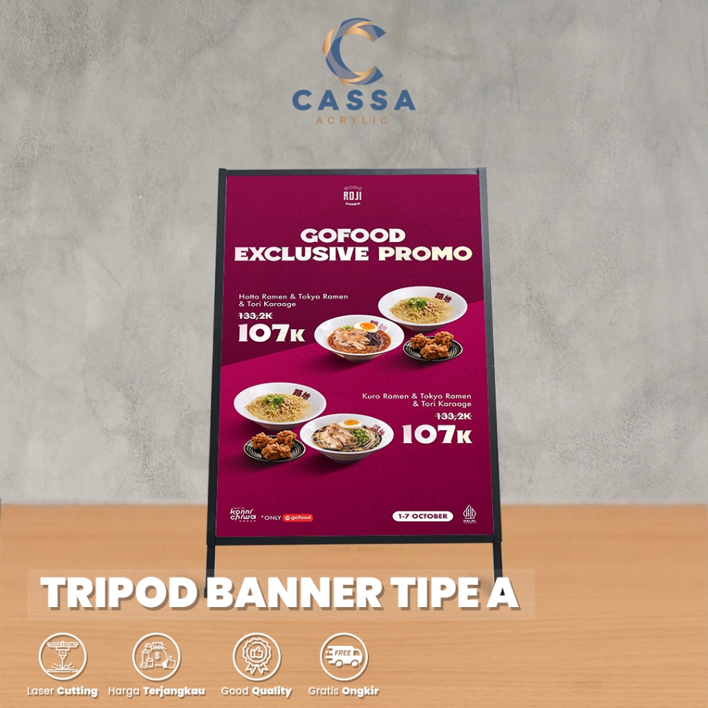Jual Tripod Banner Model A Stand Banner Pavement Sidewalk Standing ...