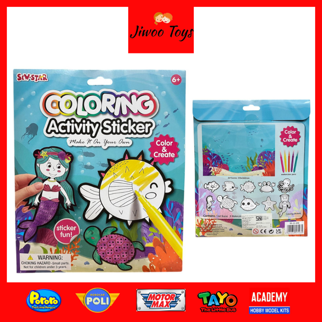 Jual Coloring Activity Sticker/Buku Mewarnai Animal/Sea World SS-22-010 ...