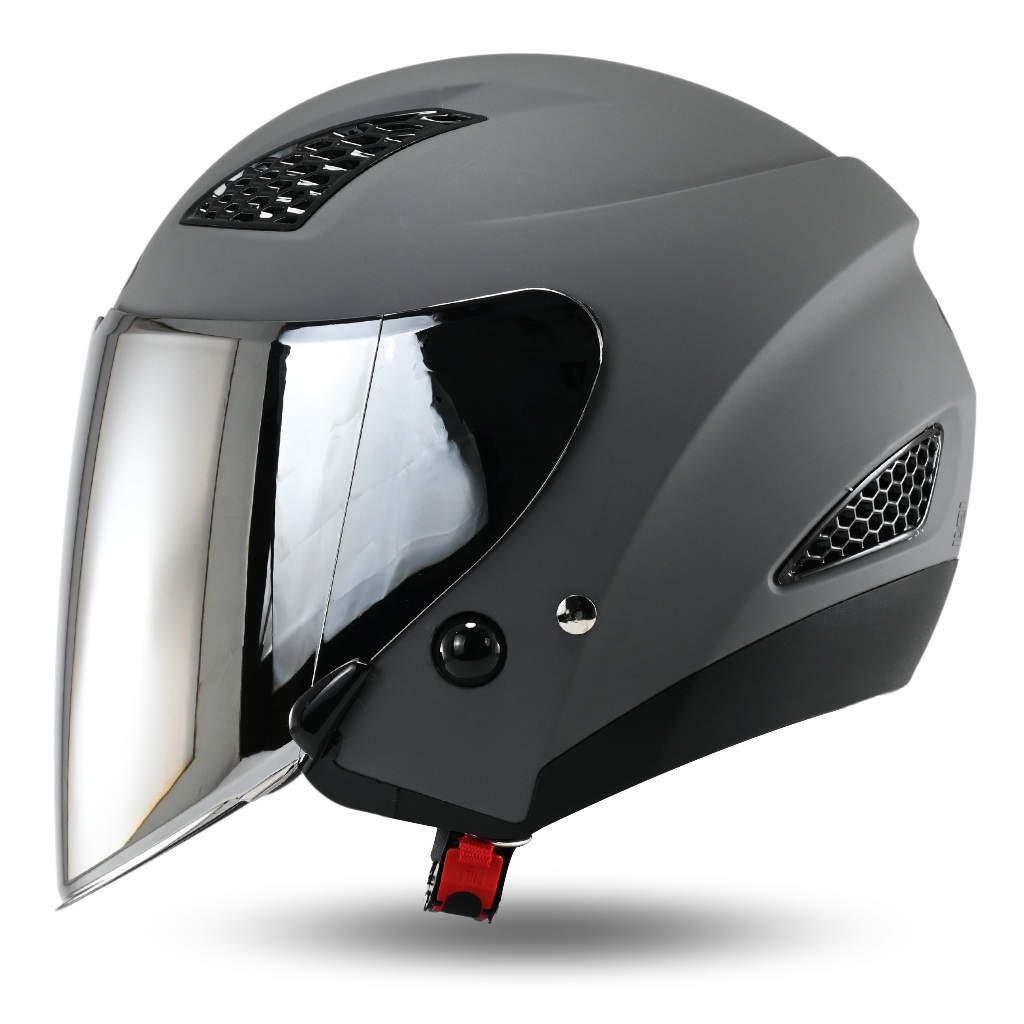 Jual R-six Helm Half face Kirana Polos Solid Dewasa Series SNI Visor ...